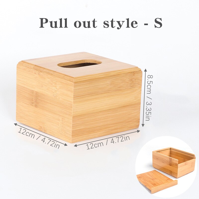 Bamboo Tissue Box Holder Storage Wood Paper Box Di... – Grandado