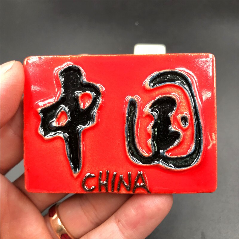 Ceramic Chinese Characters Fridge Magnet Fulu Shou... – Grandado