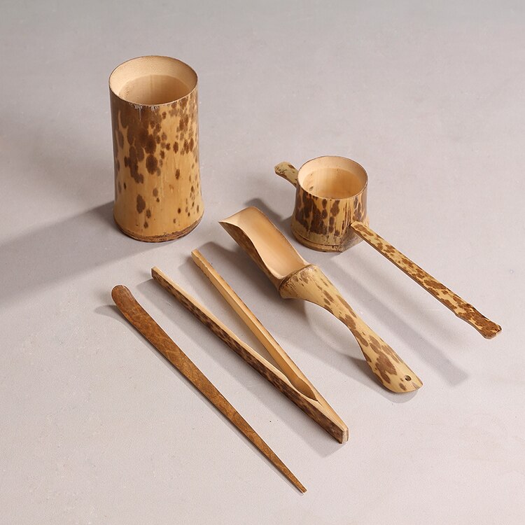 5pcs/set Mottled Bamboo Kongfu Tea Accessories Cha... – Vicedeal