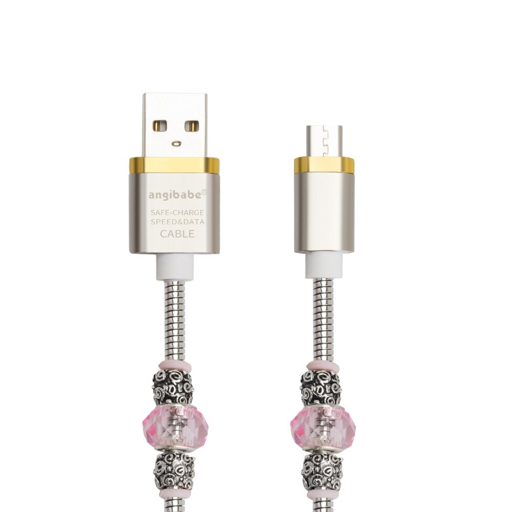 (Pink) ANGIBABE wire spring USB Cable 2A 1M DIY in... – Grandado