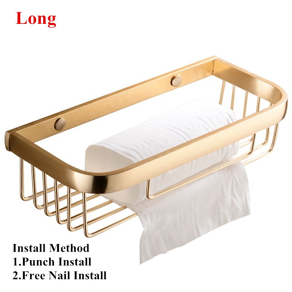 Wandmontage Goud Papier Houder Badkamer Plank Punc... – Vicedeal