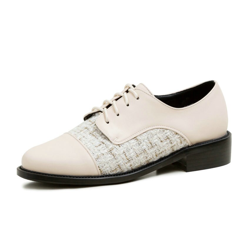 QUTAA Patchwork PU Leather Cloth Round Toe Ladies ... – Grandado