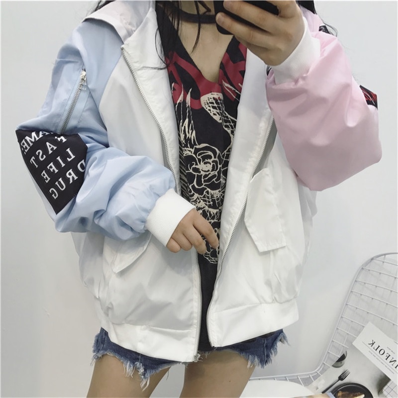 Jacket Women's Spring Jacket Women Contrast Short ... – Grandado