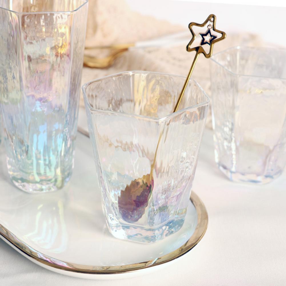 4 Styles Colorful Hammer Grain Glass Cups Transpar... – Grandado