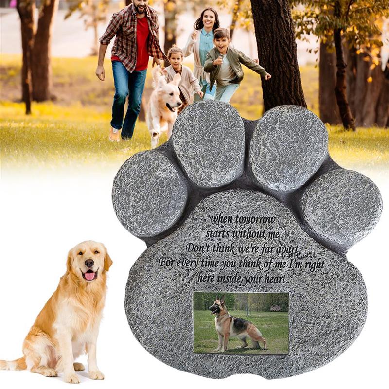 Pet Memorial Headstone Paw Shaped Headstone Garden... – Vicedeal