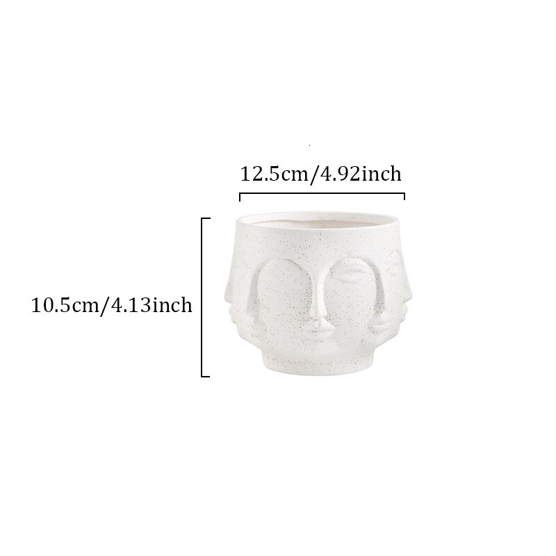 Eight-faced Human Face Ceramic Vase Figure Sculptu... – Grandado