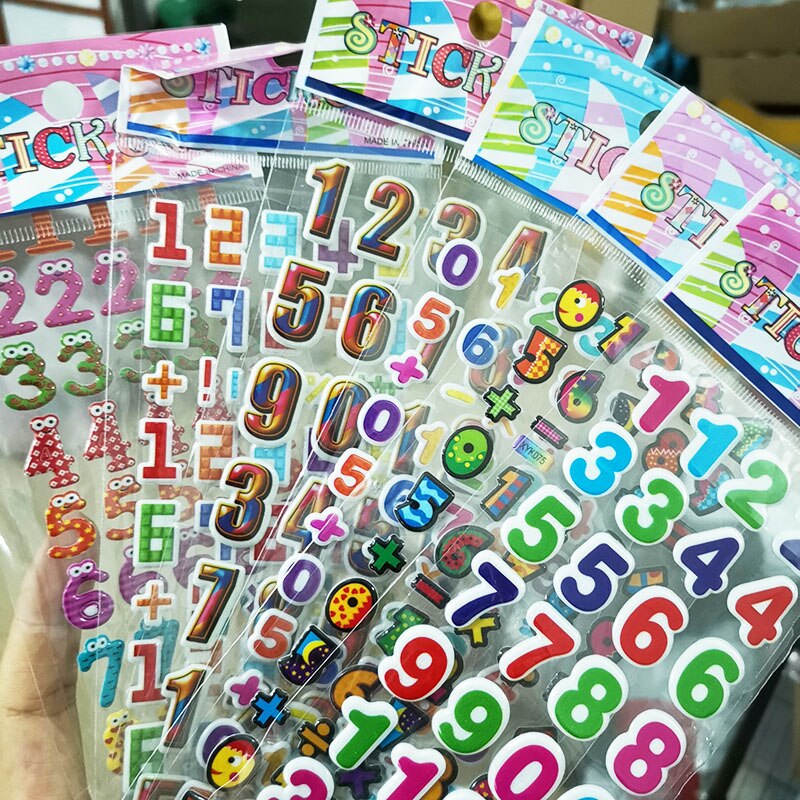 6 sheets/lot Cute Cartoon Numbers Alphabet letter ... – Grandado