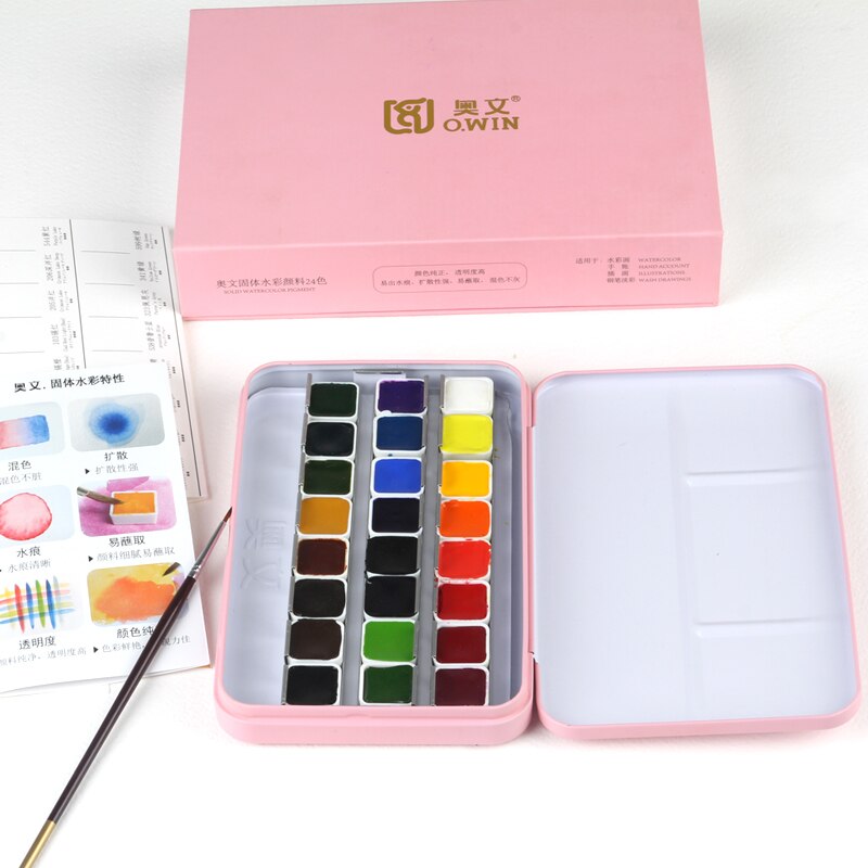 24/36 Colors Transparent Solid Watercolor Paint Ar... – Grandado