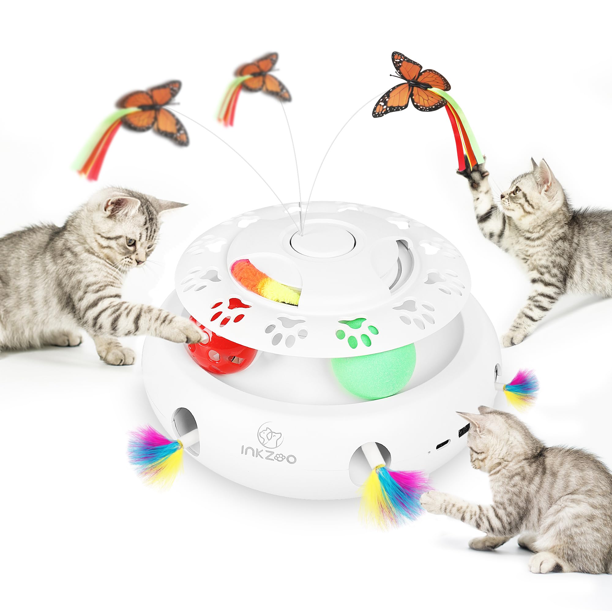 INKZOO 4-in-1 Interactive Cat Toys for Indoor Cats... – Vicedeal