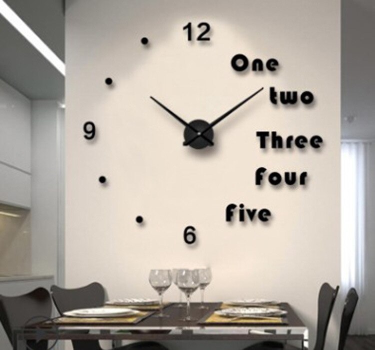 Oversized 1M wall clock diy living room background... – Grandado