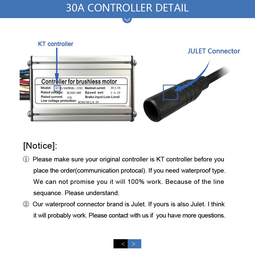 Elektrisk cykel controller 48 v 1000w 30a 12 mosfe... – Grandado
