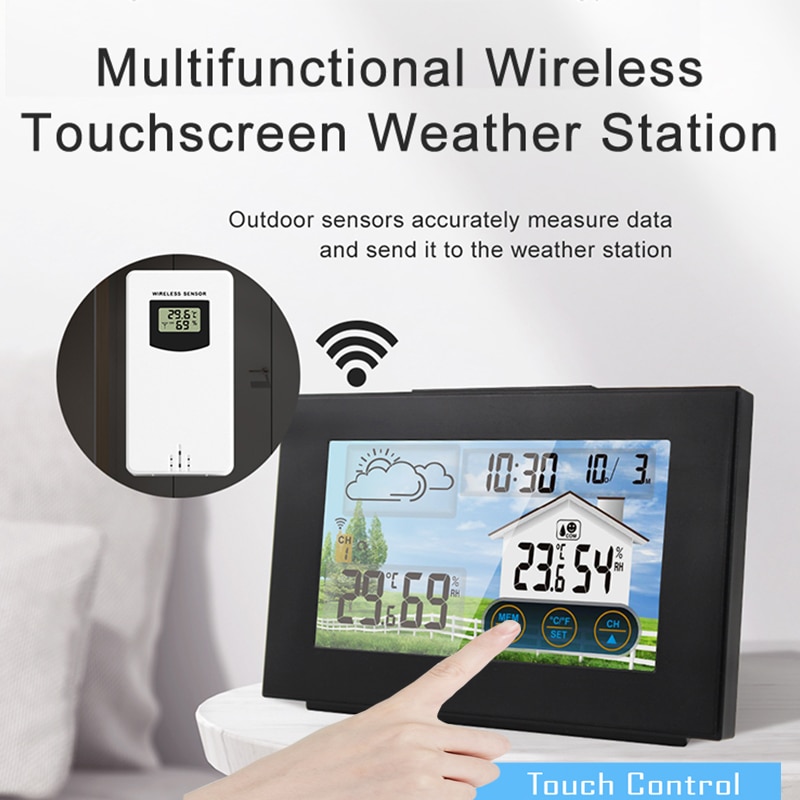 Weather Station Touch Screen Wireless Indoor Therm... – Grandado