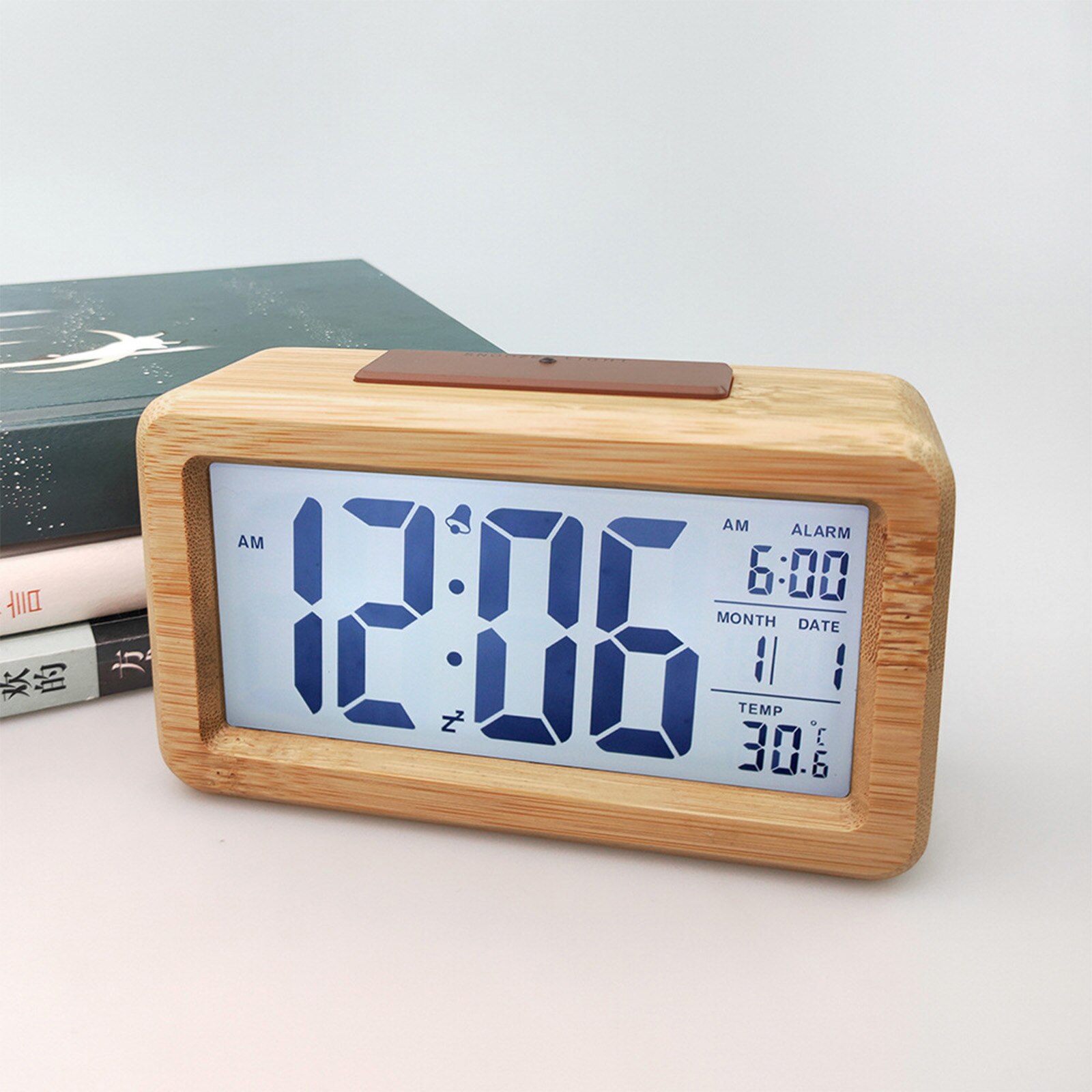 3.8*7.7cm Digital Alarm Clock Wooden Time Display ... – Grandado
