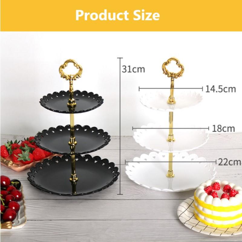 3 Tier Plastic Fruit Plate Cake Stand Birthday Par... – Grandado