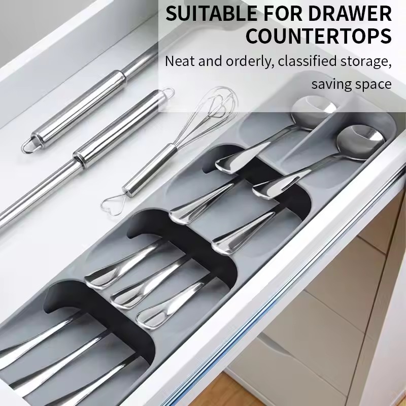 Kitchen Drawer Cutlery Storage Tray Organizer - Ho... – Grandado