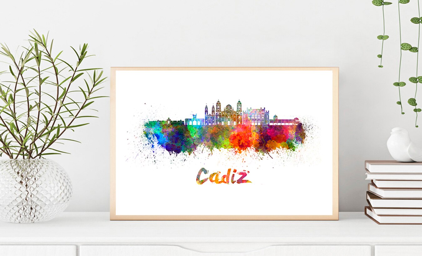 Cádiz Skyline Poster-Cartel Lámina Artistica decor... – Grandado
