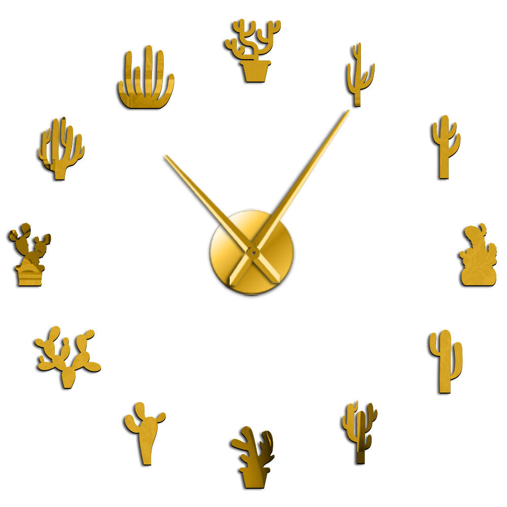 Botanical Cactus Plant Large DIY Wall Clock Desert... – Vicedeal