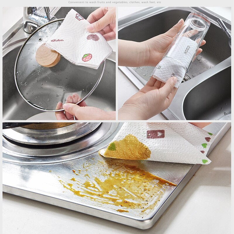 50PCS Disposable Cleaning Rag Paper Kitchen Oil Bl... – Grandado