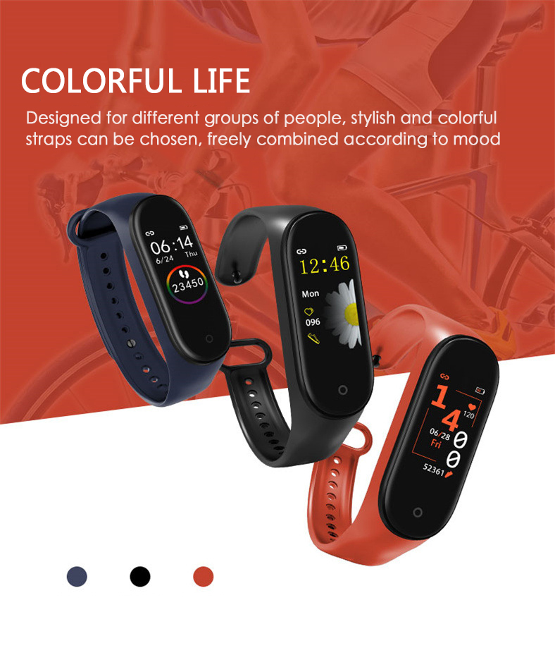 M4 Smart Bracelet Pedometer Color Screen Blood Pre... – Vicedeal