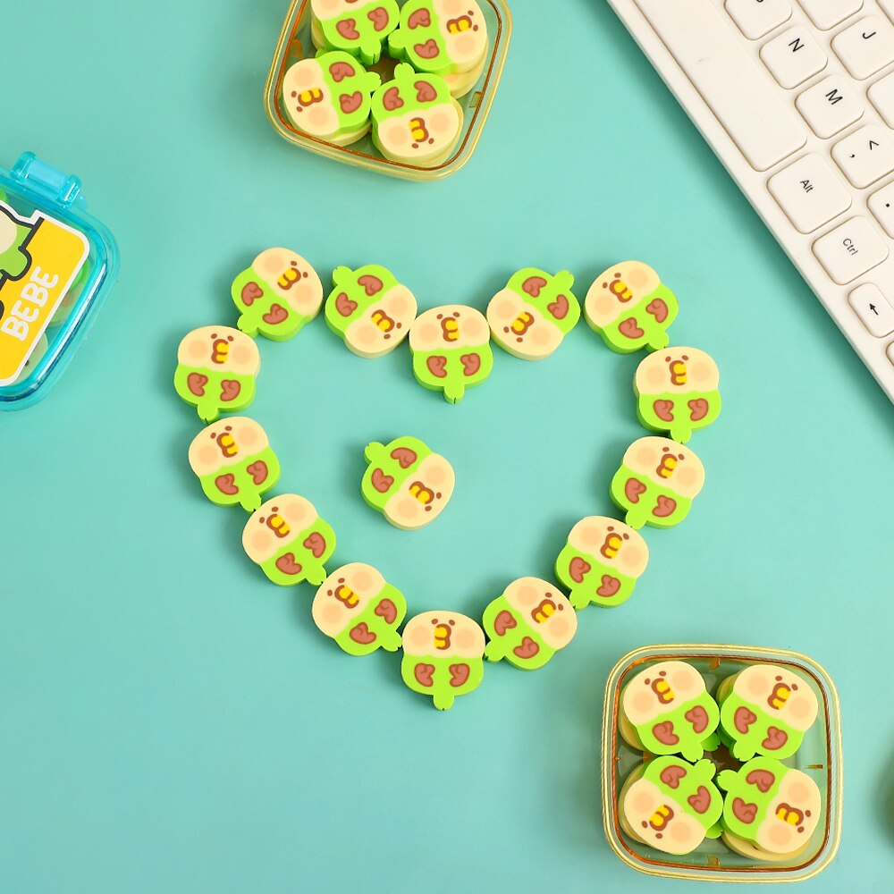 8pcs/set Cartoon Little Parrot Boxed Eraser Studen... – Vicedeal