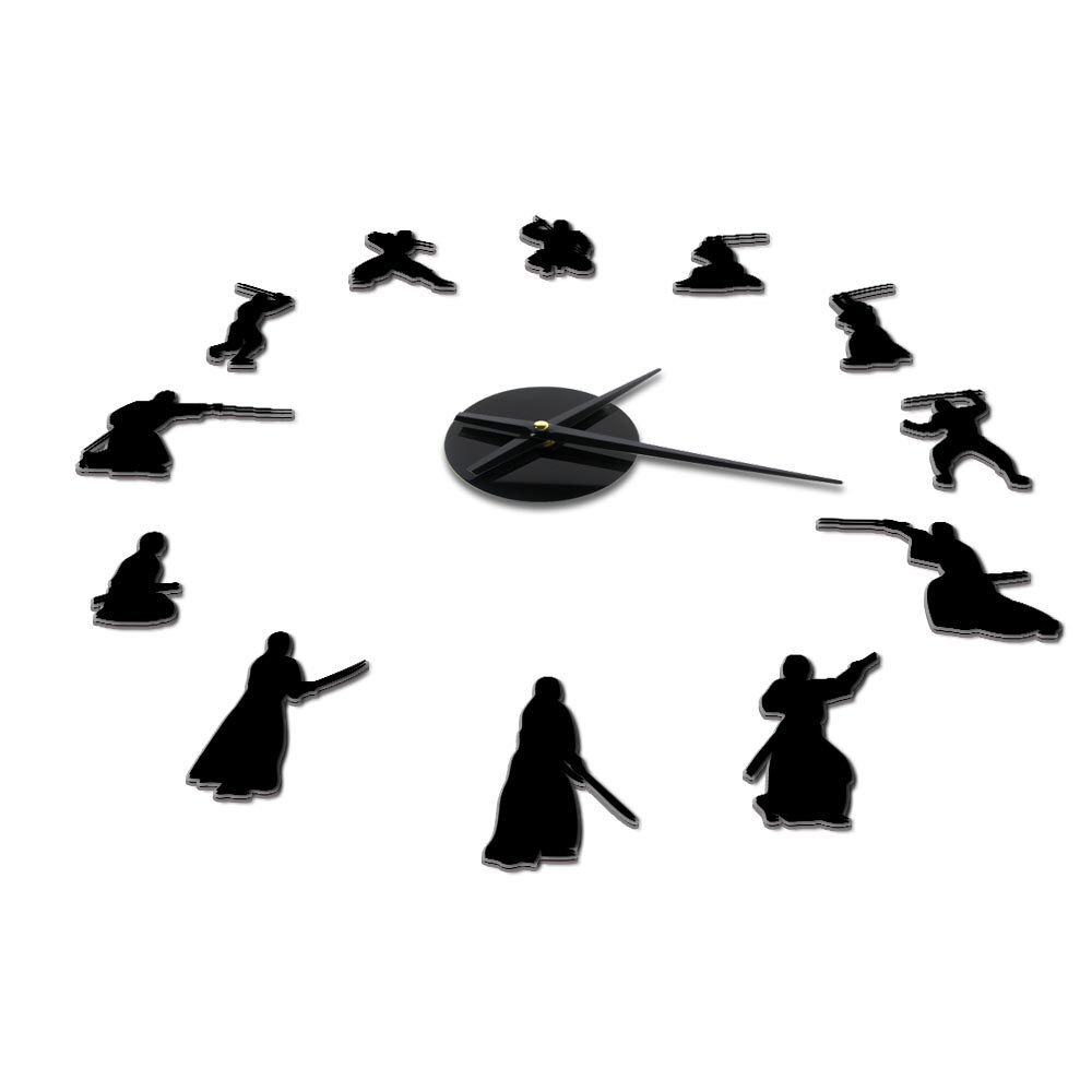 Japanese Martial Art Diy Large Wall Clock Fighter ... – Grandado