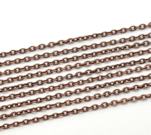 Doreen Box Lovely 10M Copper Tone Links-Opened Cab... – Grandado