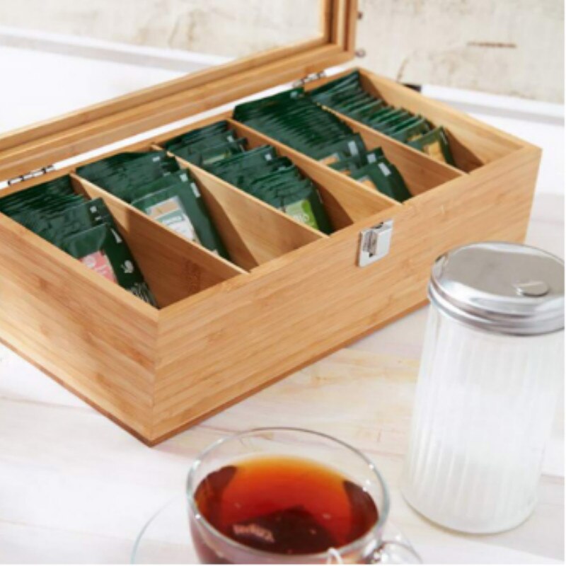 Compartments Wooden Storage Box Tea Box Storage Co... – Grandado