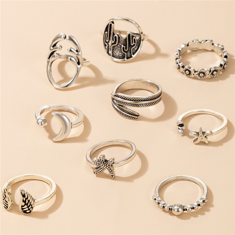 Tocona 9 Stks/sets Vintage Zilveren Kleur Cactus M... – Grandado