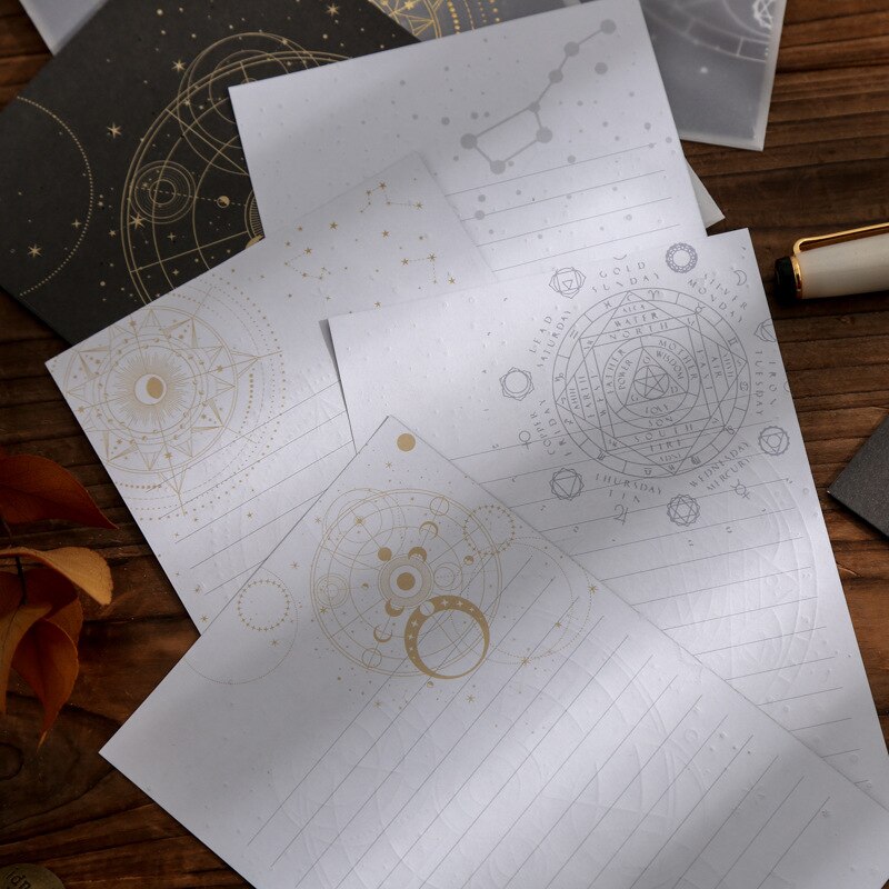 6pcs/pack Bronzing Letterhead Set Galaxy Universe ... – Vicedeal