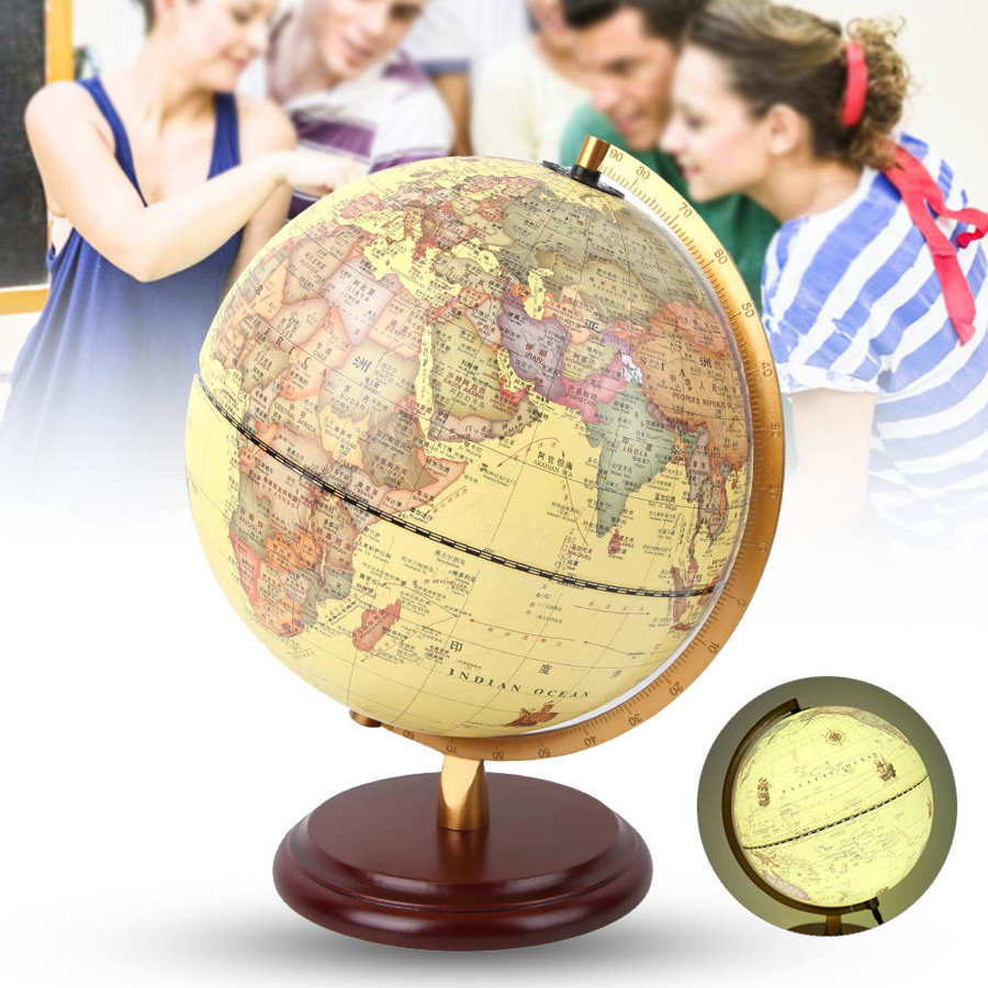 25CM 3D Antique Globe Geography Education School O... – Vicedeal