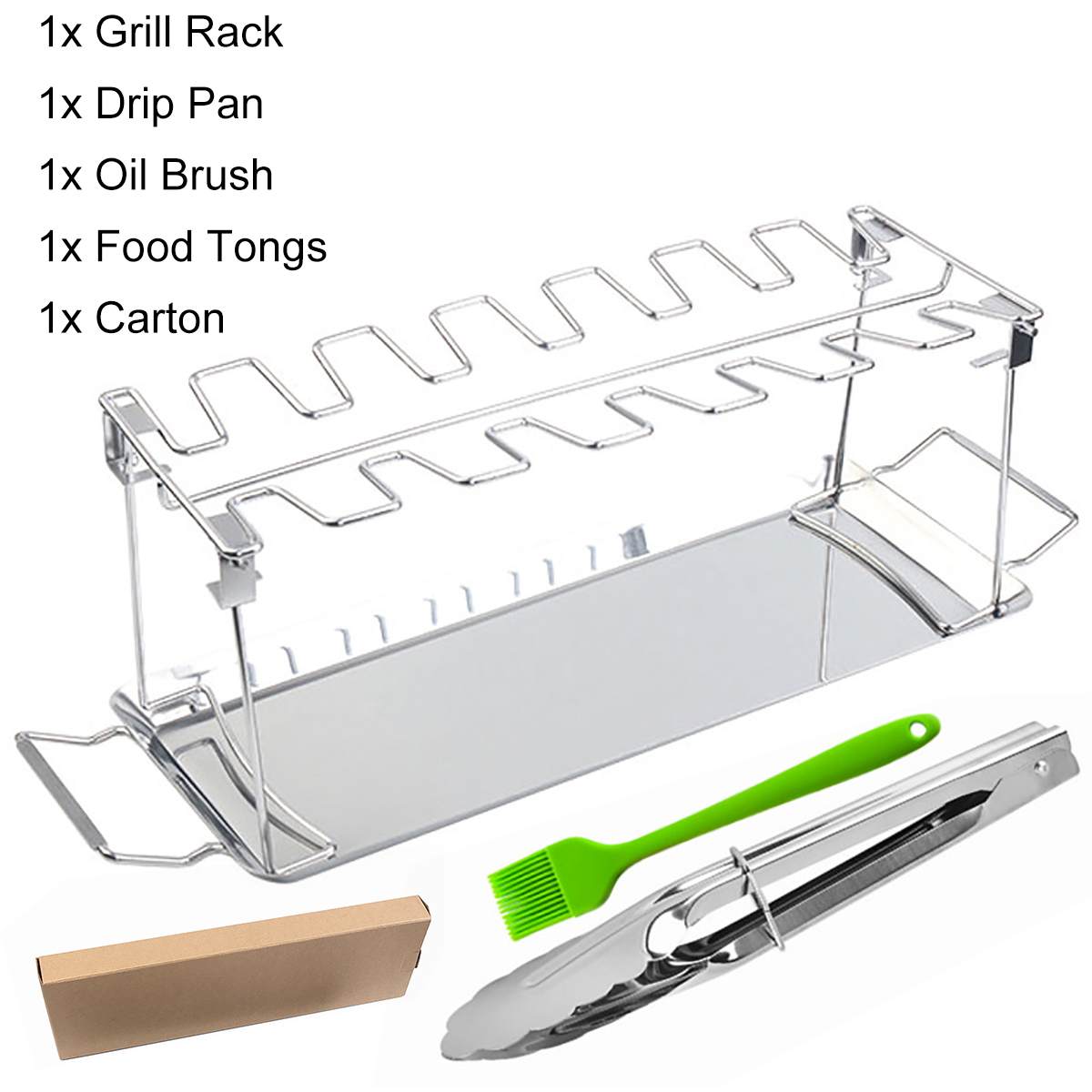 14 Slots Folded Roast Chicken Leg Rack With Tray R... – Grandado