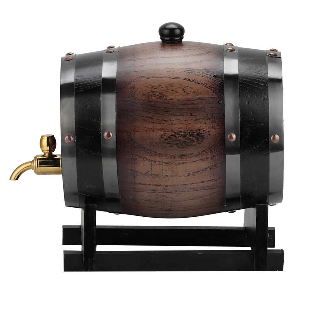 3L Wood Barrel Retro Striped Black Wine Brandy Whi... – Vicedeal