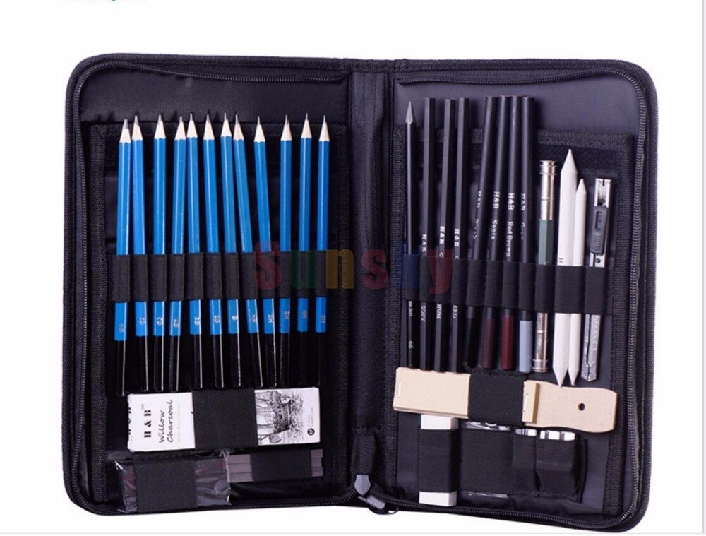 40pc/set Sketch Charcoal Pencil set drawing black ... – Vicedeal