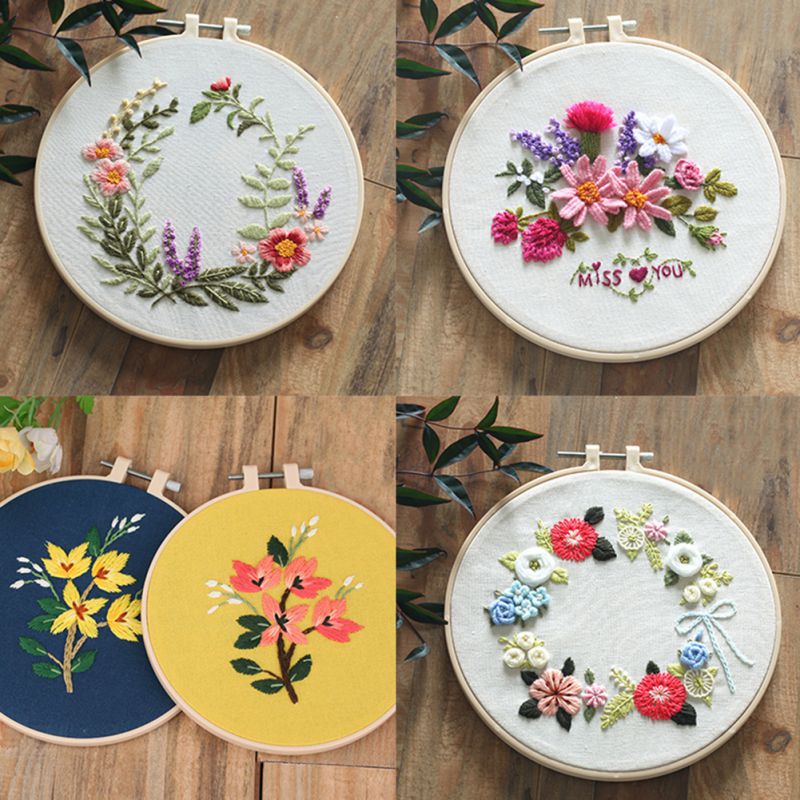 DIY Embroidery Starter Set With Embroidery Hoop Se... – Vicedeal