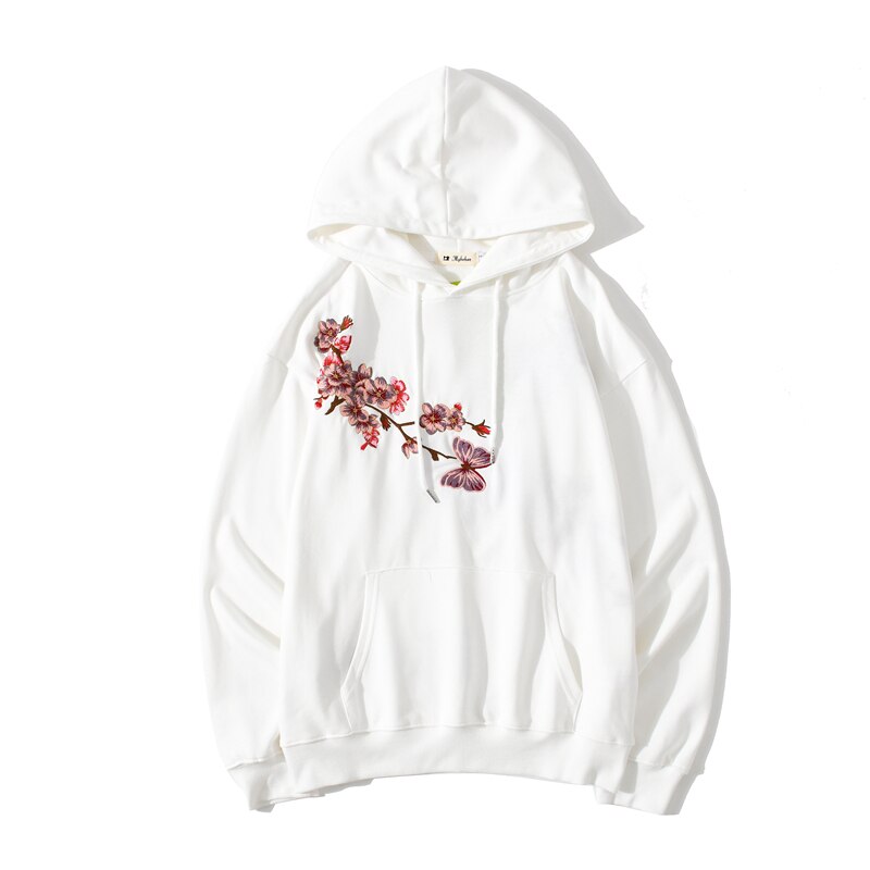 Hoodies Mannen Harajuku Bloem Borduren Print Hoode... – Grandado