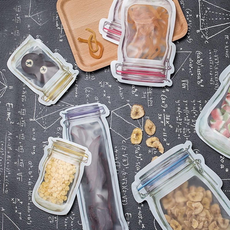 10/12/18 PCS Jar Zipper Bags Reusable Snack Sandwi... – Grandado