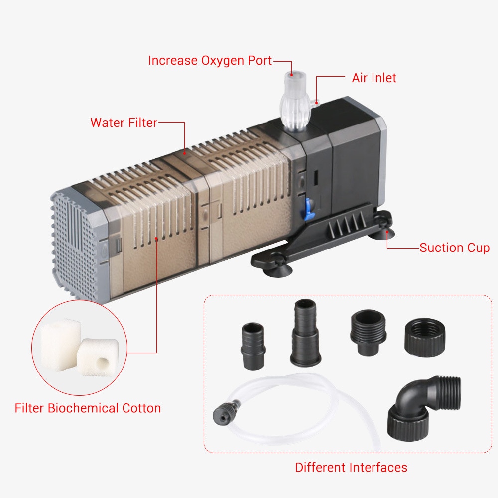 SUNSUN 4 In 1 Submersible Sponge Filter Oxygen Air... – Vicedeal