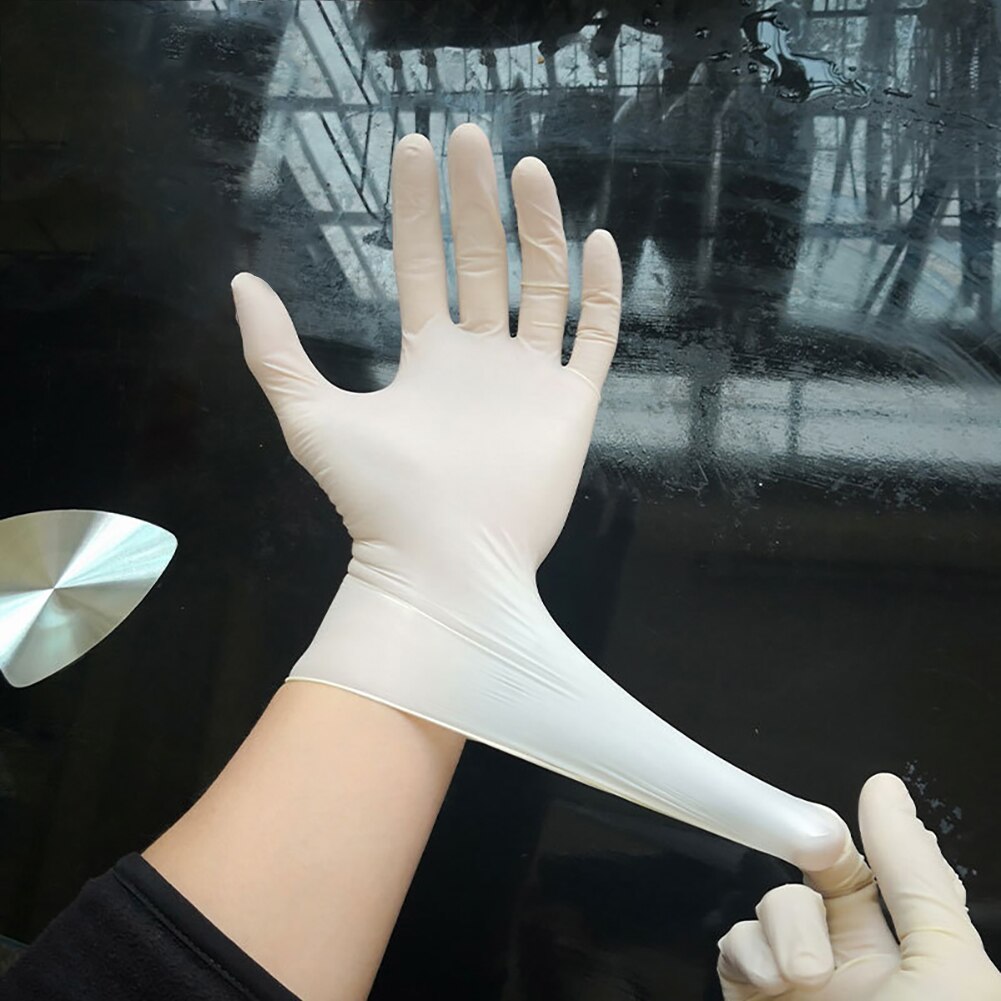 100pcs Disposable Latex Gloves White Non-Slip Acid... – Grandado