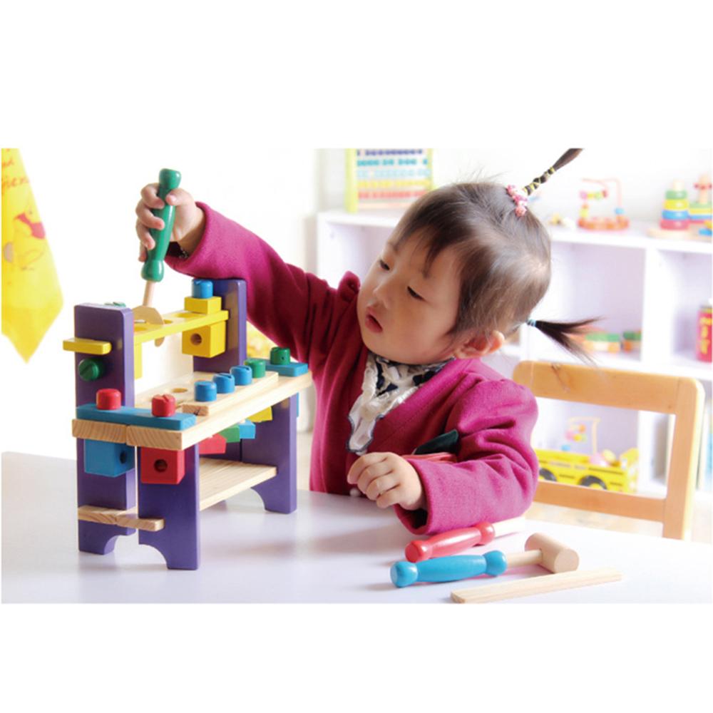 Toddler Workbench with Tools Wooden Building Set H... – Grandado