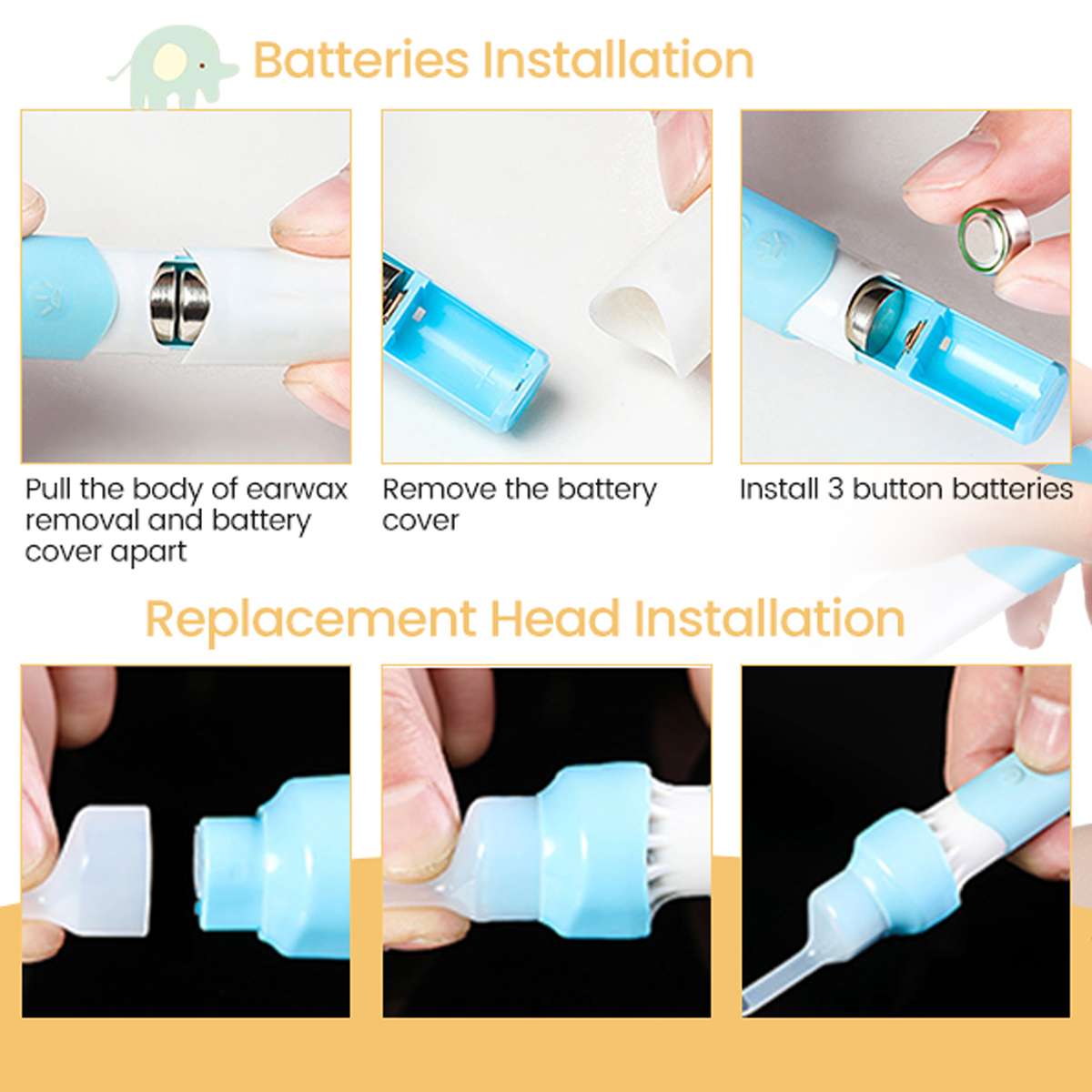 LED Flashlight Ear Wax Remove Tool With 2 Suction ... – Grandado