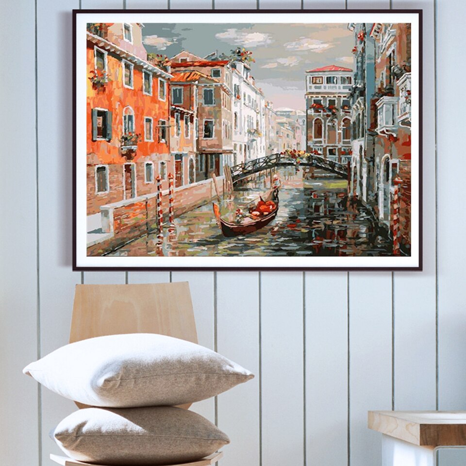 AZQSD DIY Painting By Numbers Unframe Landscape Ha... – Grandado