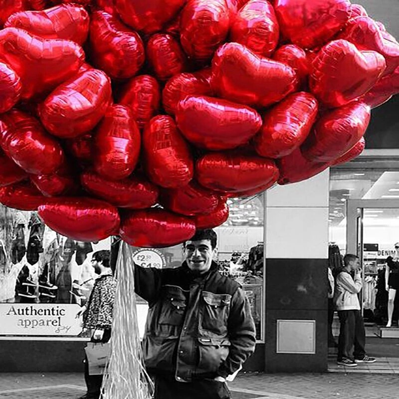 50 100pcs 18 Inch Red Foil Heart Balloons Marriage... – Grandado
