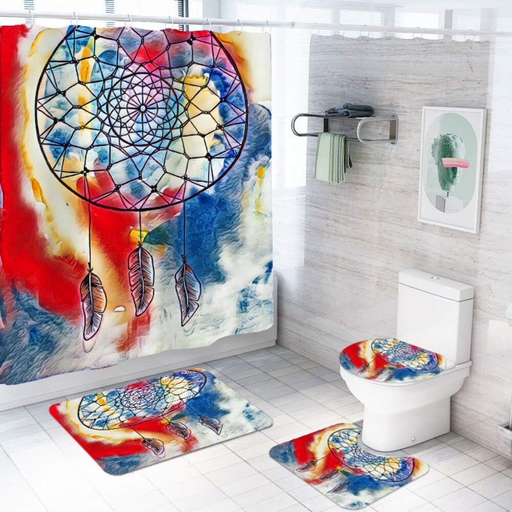 4 Pcs Dream Catcher Badkamer Set Met Bad Rug Wc-de... – Grandado