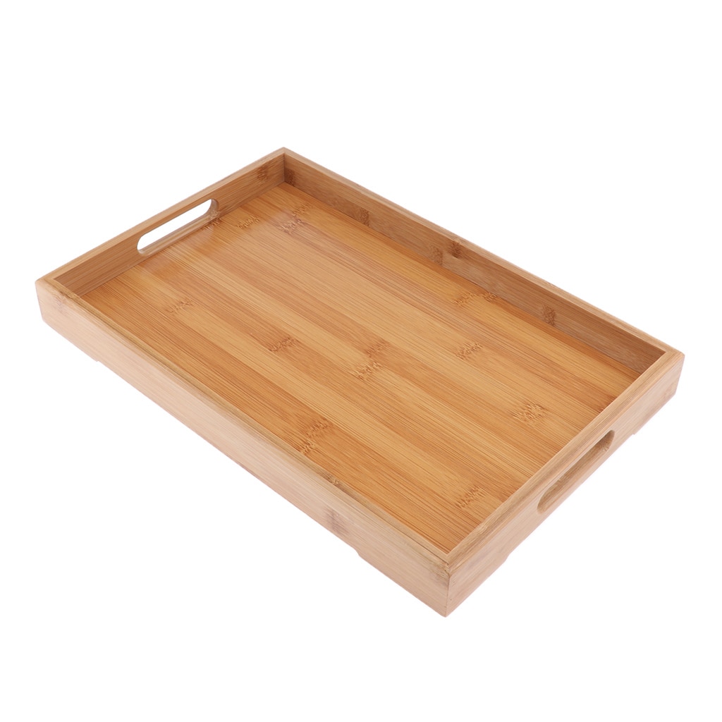 Solid Bamboo Wooden Serving Tray Food Tea Fruit Di... – Grandado