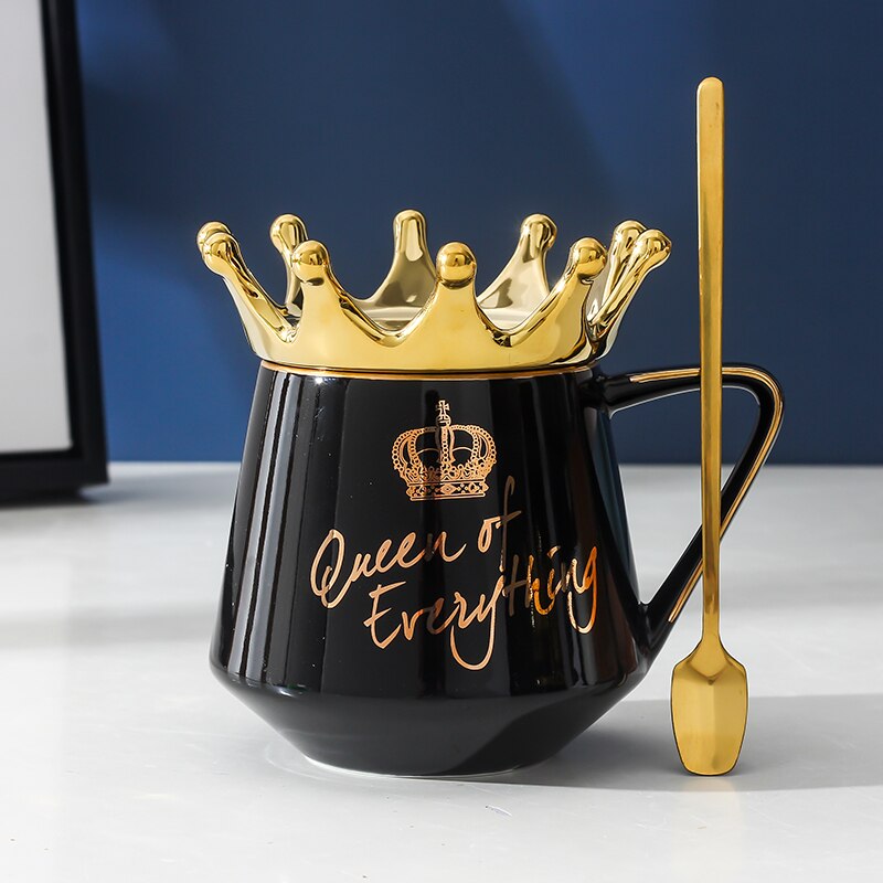 Nordic Stil Kreative Crown Becher Mit Löffel Decke... – Vicedeal