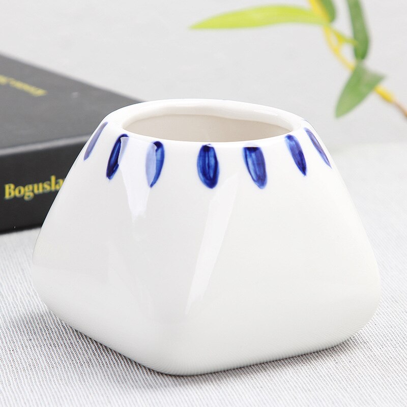 Azure Color Hand-painted Fleshy Flower Pot Girl Fe... – Grandado