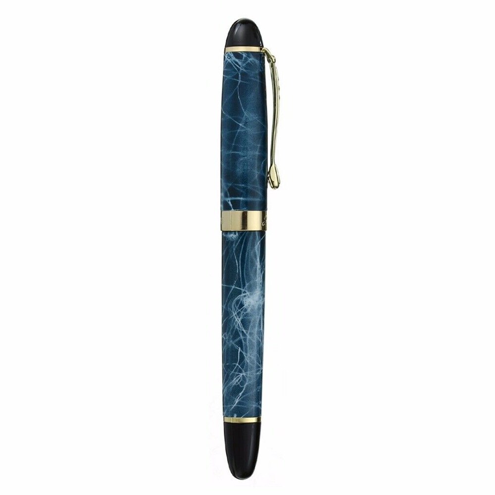 Fountain pen Blue Marble Chunky Medium Flex Nib Fo... – Vicedeal