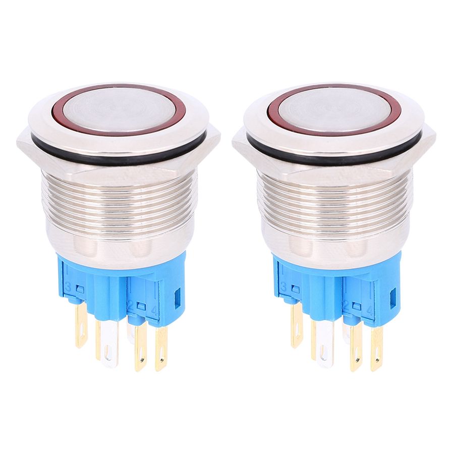 2Pcs Push Button Switch AC220V 6-Pin Ring Self-Loc... – Vicedeal