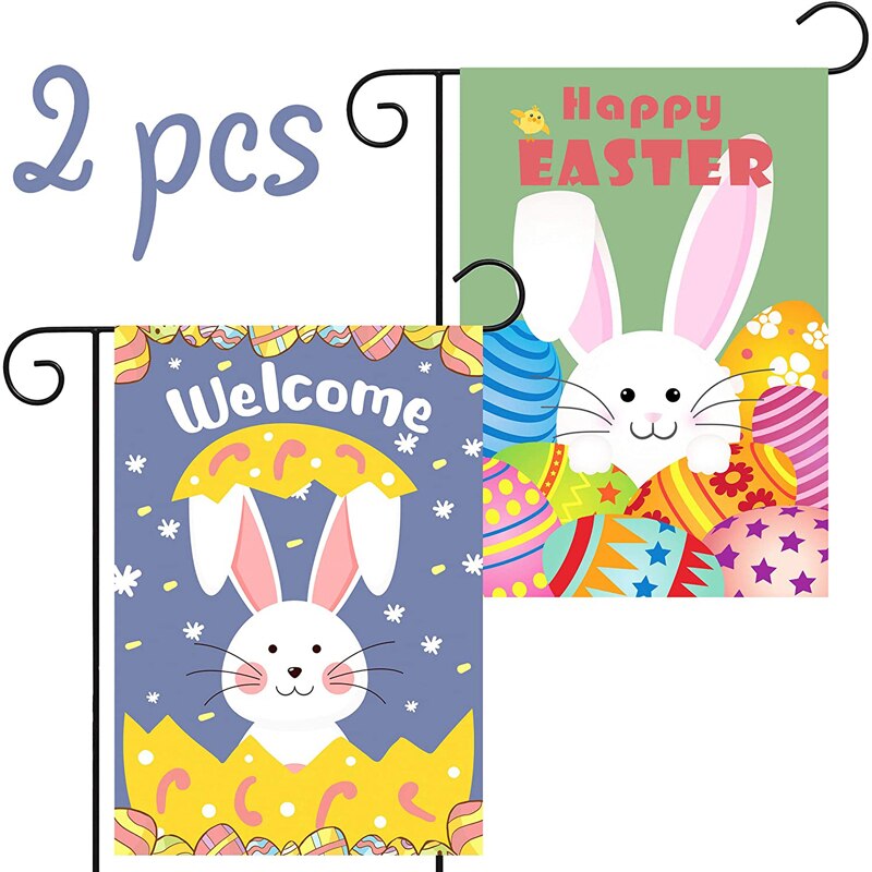 2Pcs Happy Easter Garden Flags and Double Sided In... – Grandado