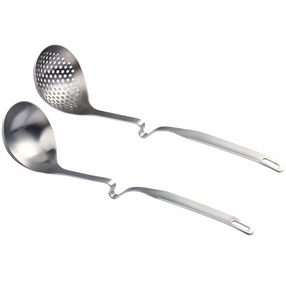 2Pcs Slotted Spoon Soup Ladle Stainless Steel Skim... – Vicedeal